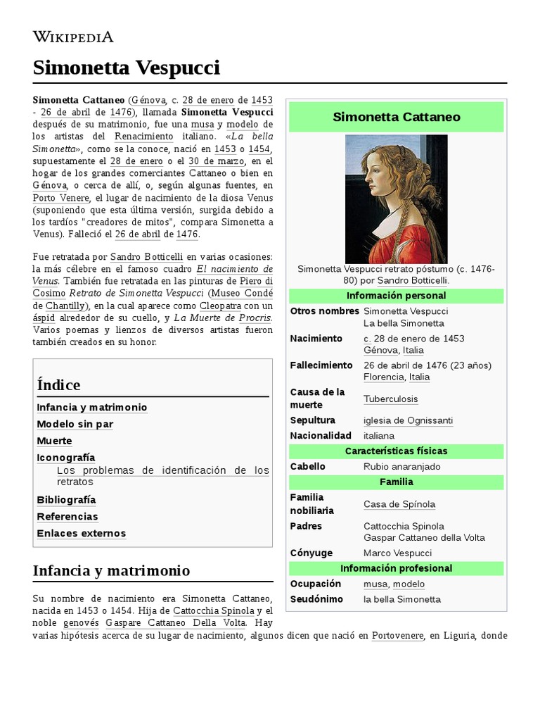 Simonetta Vespucci: Musa del Renacimiento | PDF | Pinturas