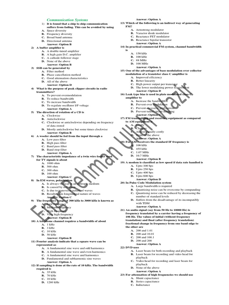 Communication Systems | PDF