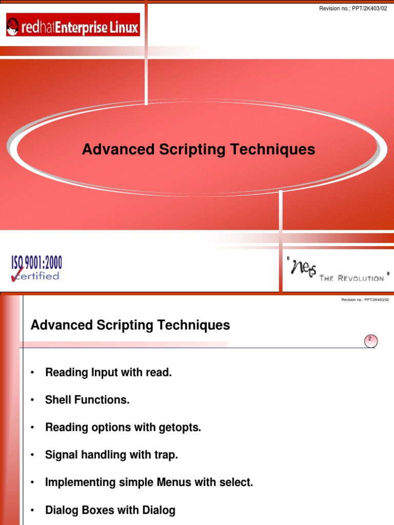 Advanced Scripting Techniques Guide | PDF | Shell (Computing) | Computer Science