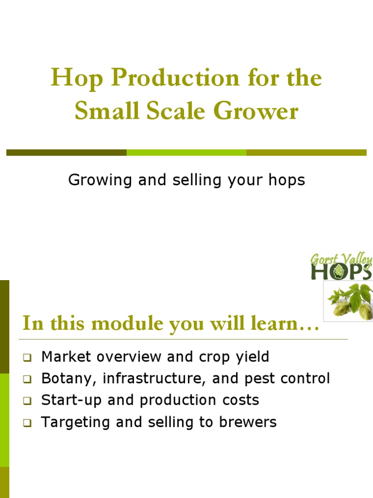 Hop Production For The Small Scale Grower Gorst Valley Hops | PDF ...