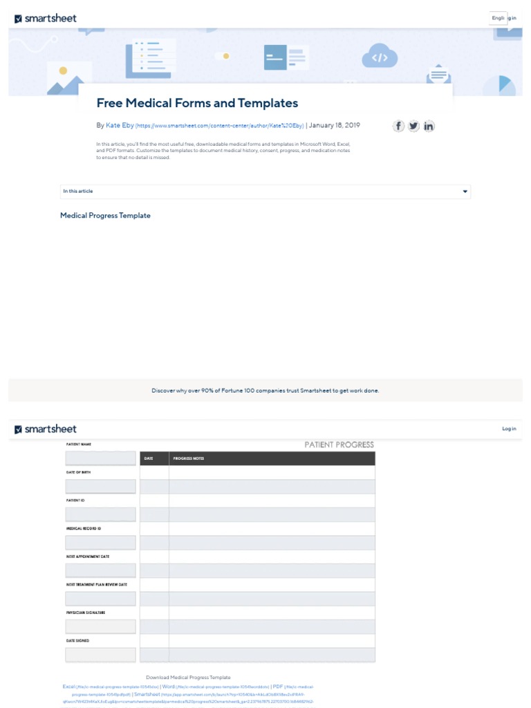 Free Medical Form Templates - Smartsheet | PDF | Clinical Trial | Patient