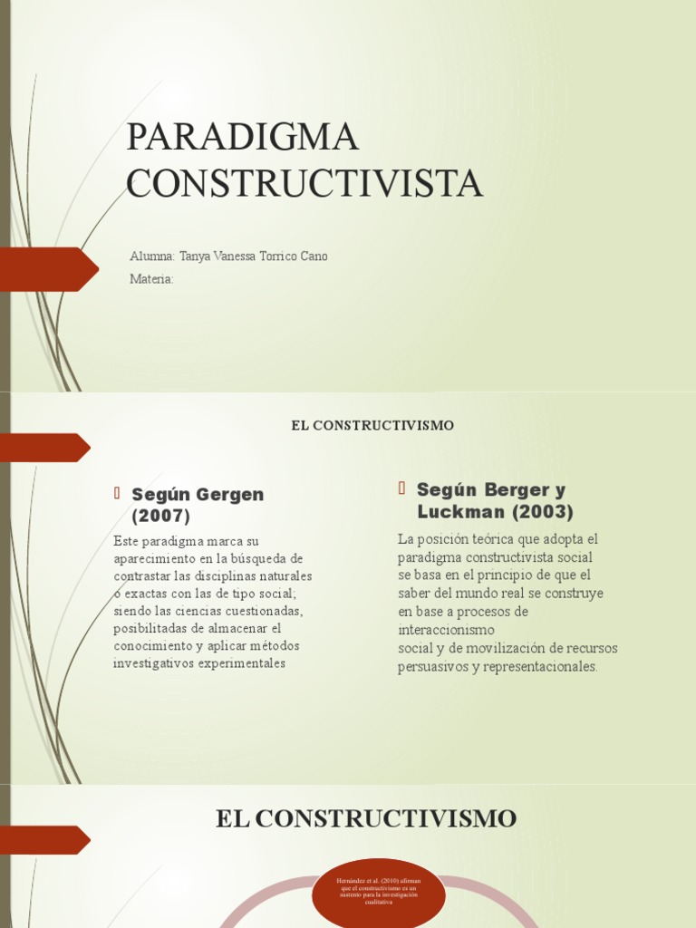 Tanya Vanessa Torrico Cano Paradigma Constructivista | PDF