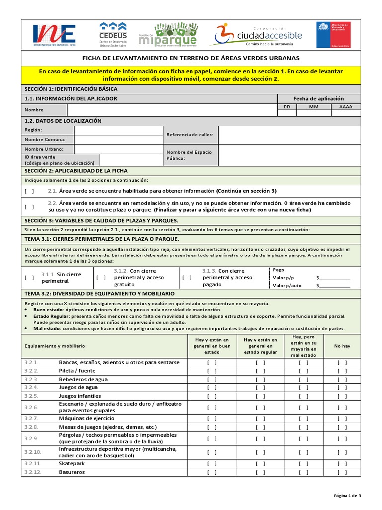 Ficha Levantamiento Terreno 2019 | PDF
