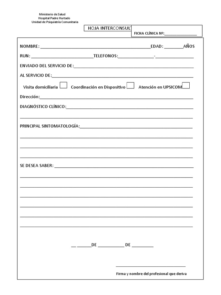 Hoja Interconsulta Interna | PDF