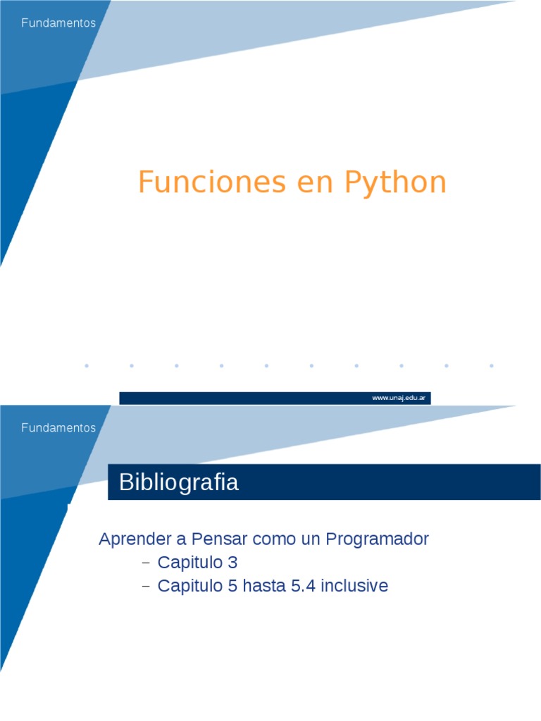 Modulo Funciones | PDF | Python (lenguaje de programación) | Función (Matemáticas)
