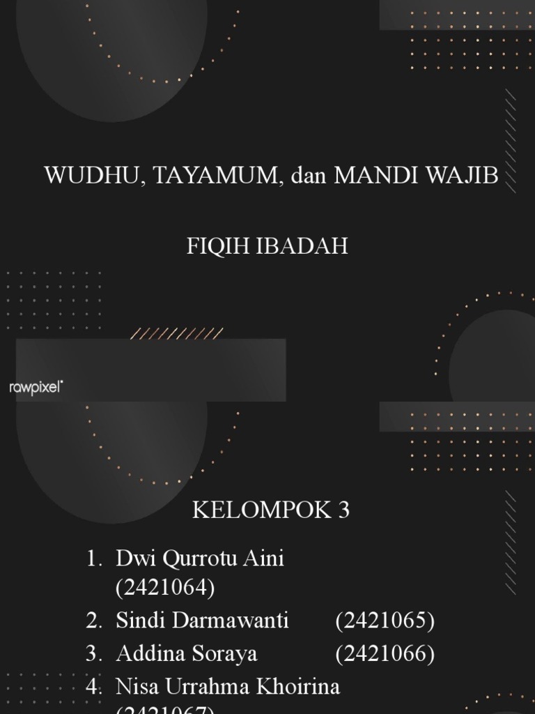 WUDHU, TAYAMUM, Dan MANDI WAJIB | PDF