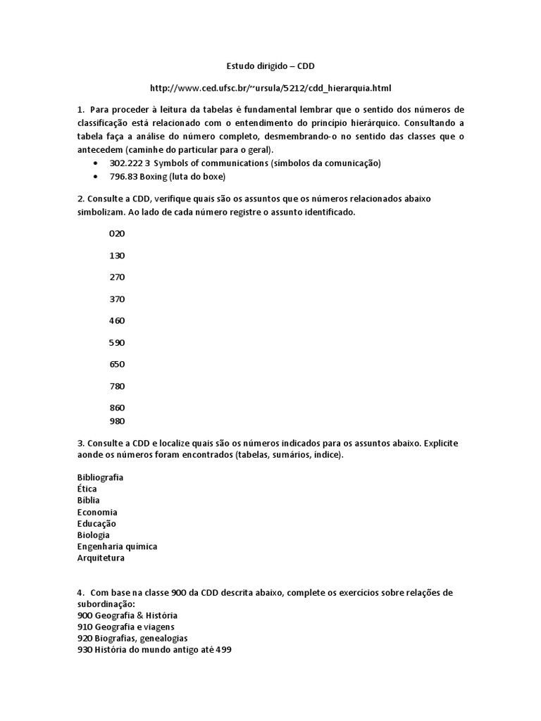 Estudo Dirigido para CDD | PDF | Engenharia | Science