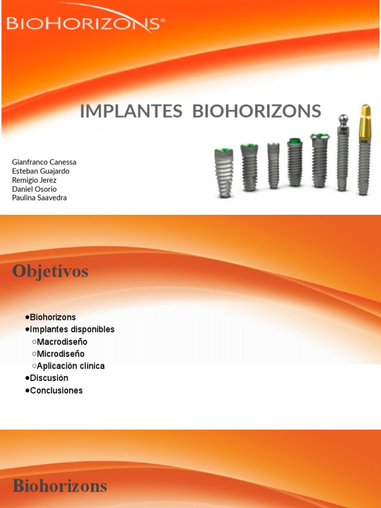 Biohorizons | PDF | Implante dental | Ramas de Odontología