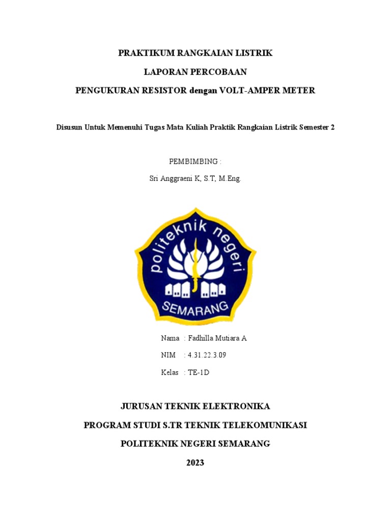 Pengukuran Resistor dengan Volt-Ampere | PDF