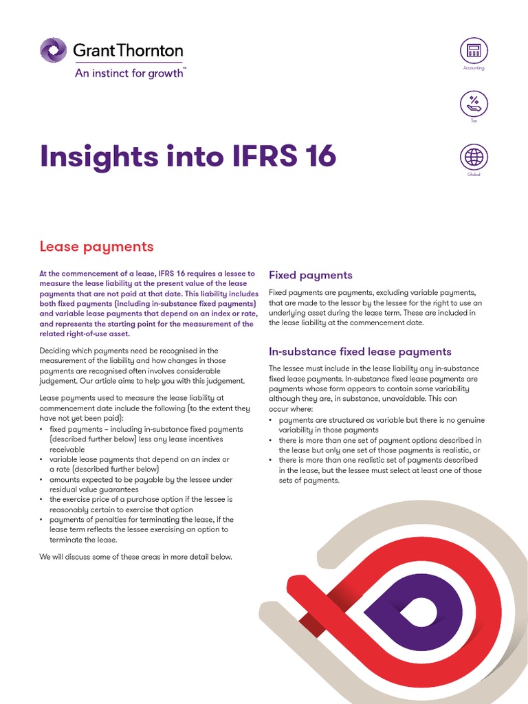 Ifrs 16 - Lease Payments | Download Free PDF | Lease | Renting