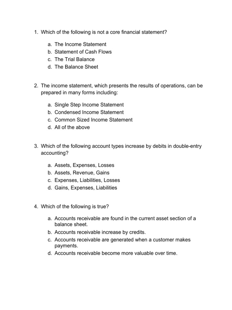 Free Online Accounting Practice Test