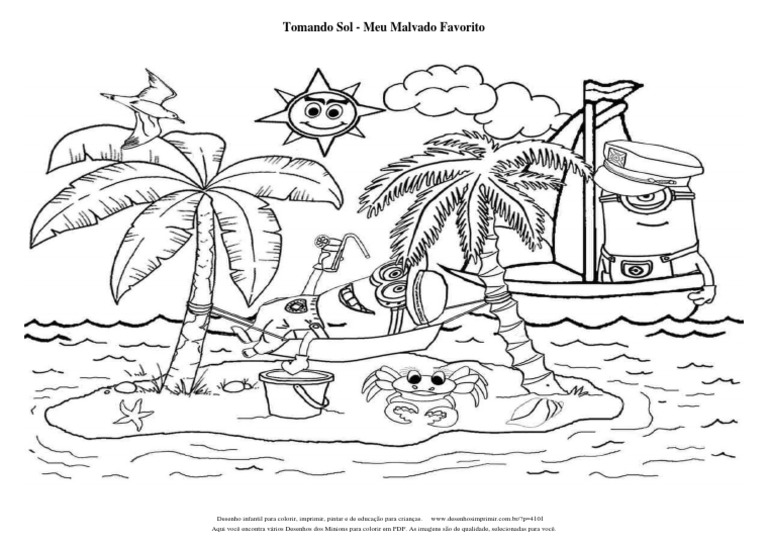 desenhos-dos-minions-para-colorir-tomando-sol | PDF