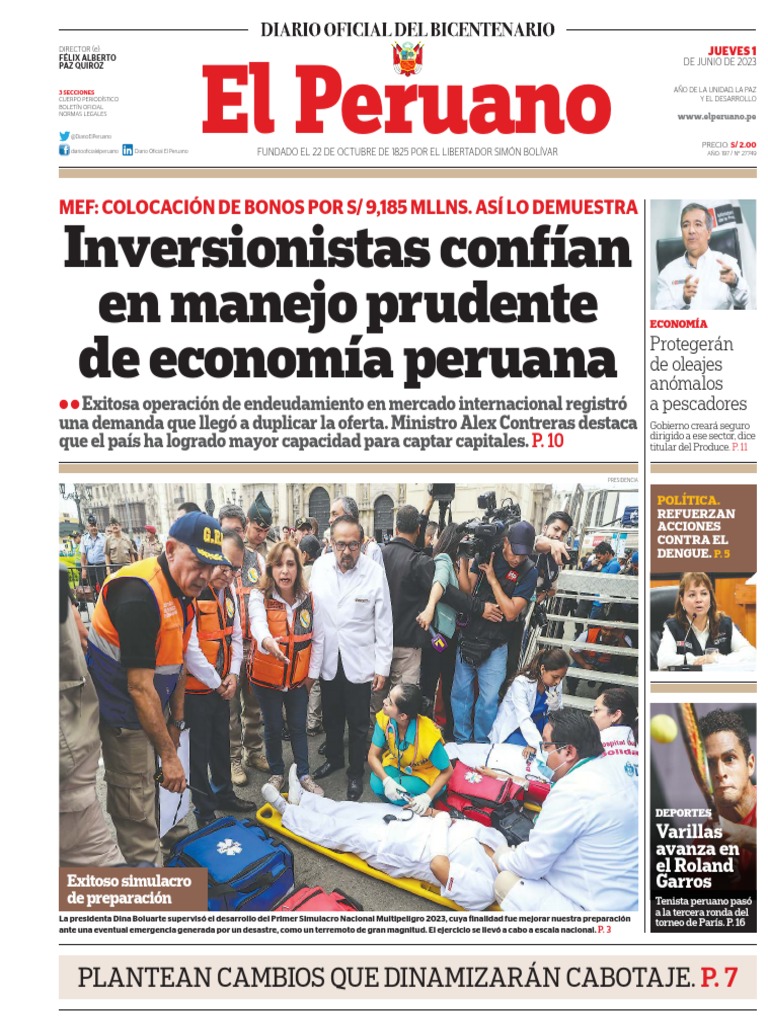 El Peruano | Descargar gratis PDF | Perú | Gobierno