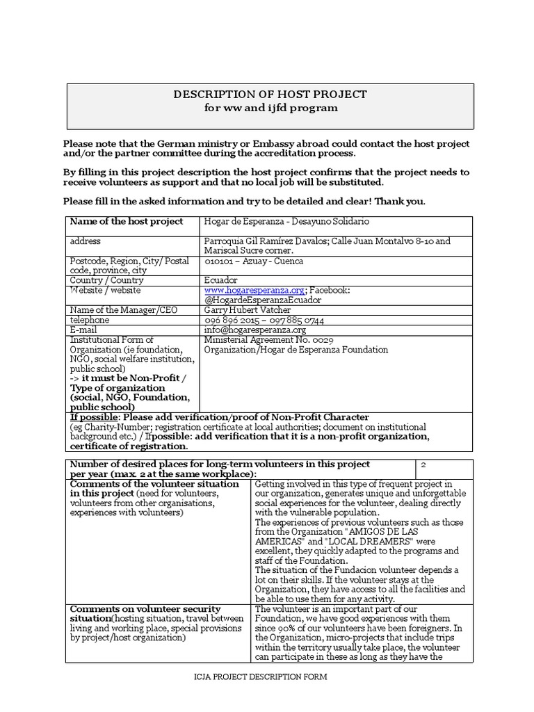 Project Description | PDF | Volunteering | Hospital