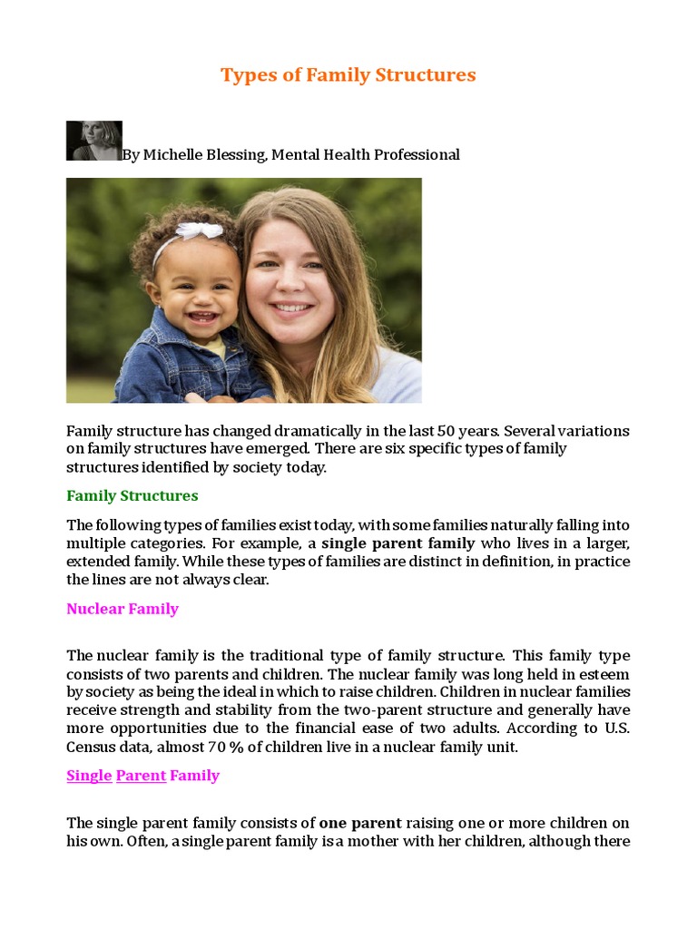 Types of Family Structures Explained | PDF