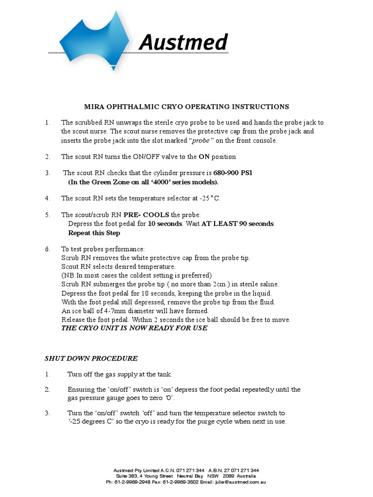 Mira CR-4000 Manual | PDF