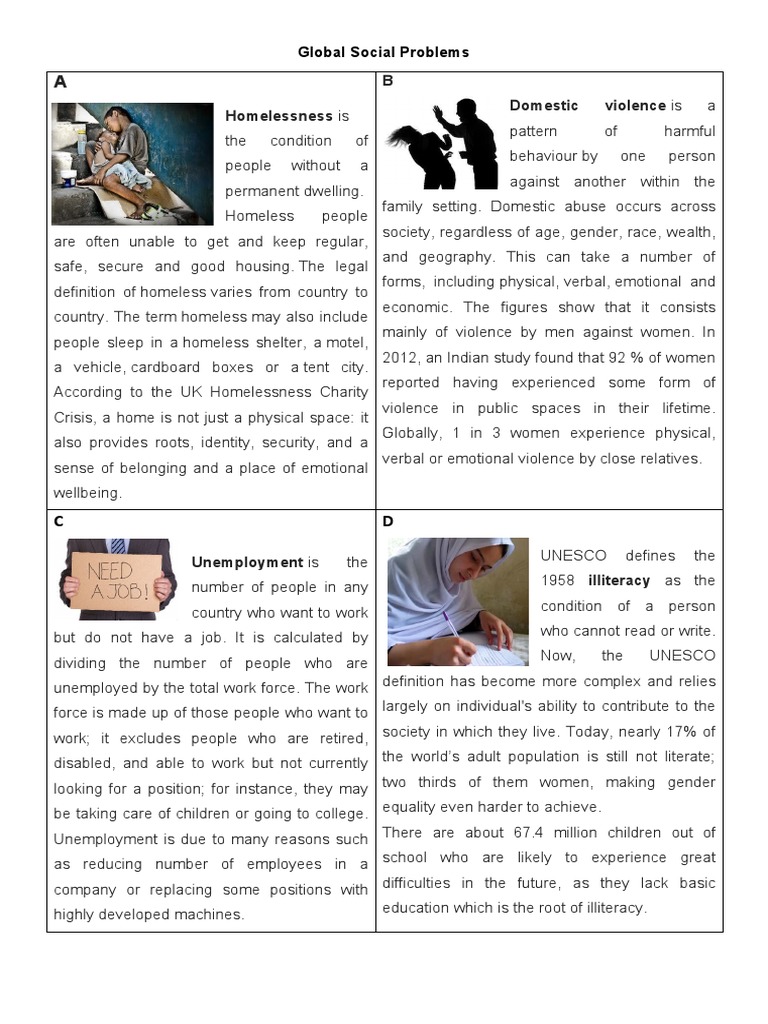 Global Social Issues Reading Comprehension | PDF