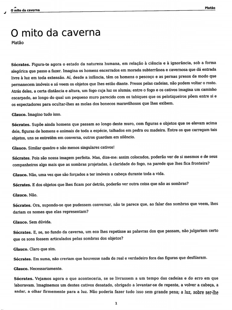 O Mito Da Caverna | PDF