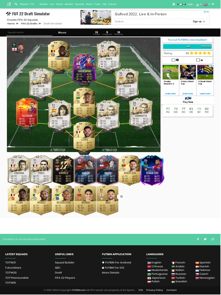 FIFA 22 Draft Simulator Overview | PDF | Languages | Foreign Language ...