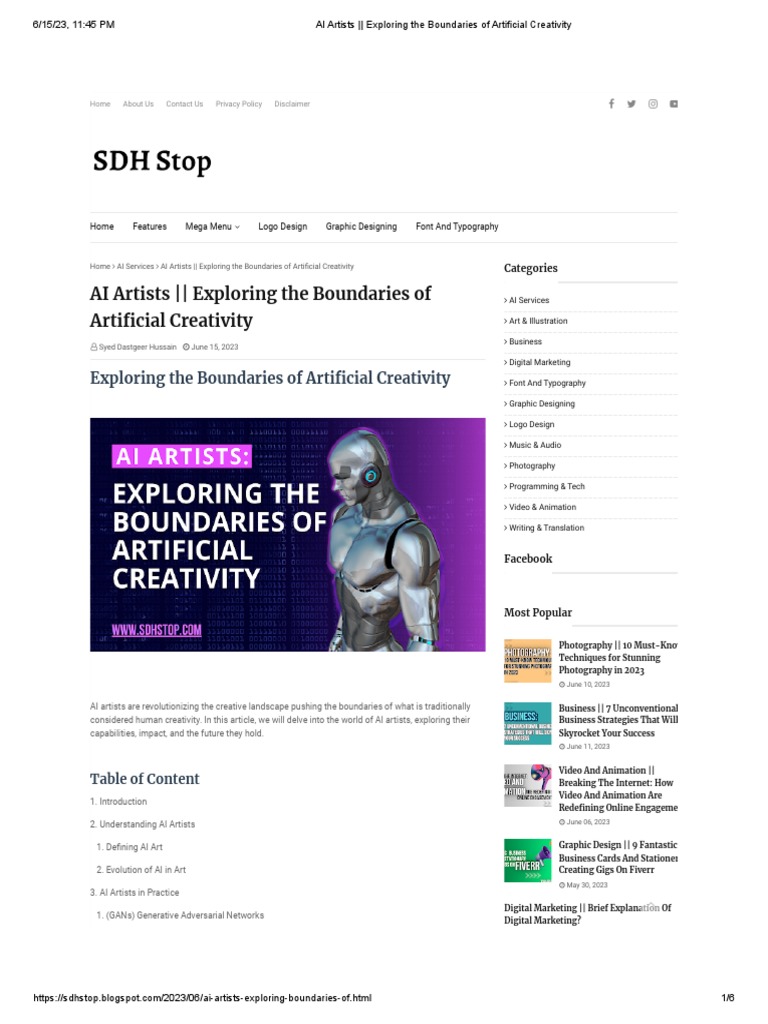 AI Artists - Exploring The Boundaries of Artificial Creativity | PDF ... AI Artists - Exploring The Boundaries of Artificial Creativity | PDF ...