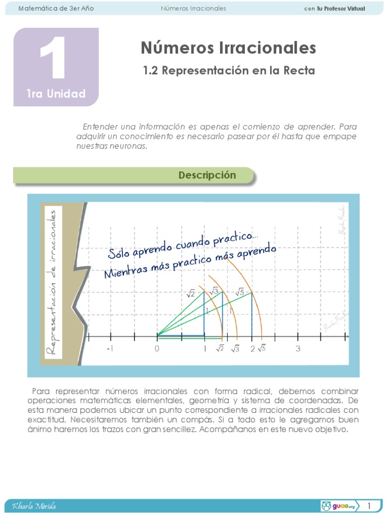 Números Irracionales. Representación en La Recta | PDF | Triángulo | Matemáticas