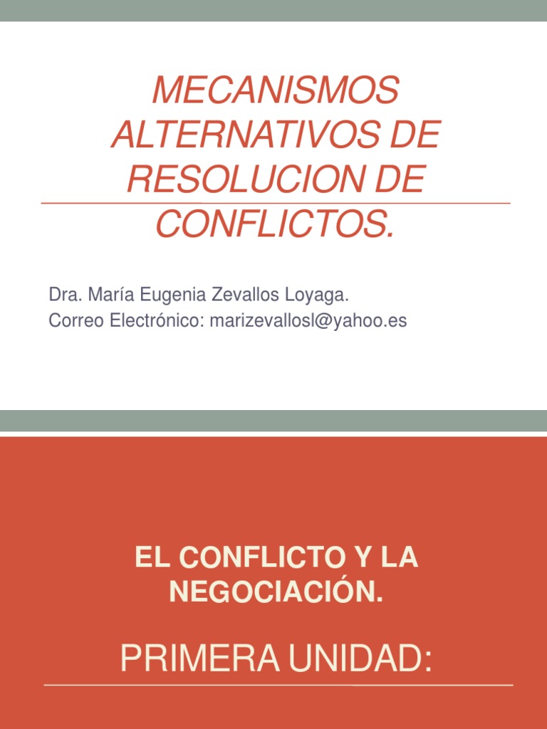 Mecanismos Alternativos de Resolucion de Conflictos1 | PDF