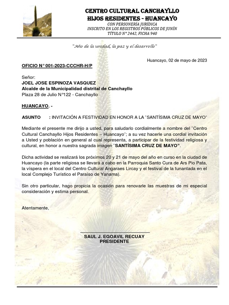 Oficio Alcalde | PDF