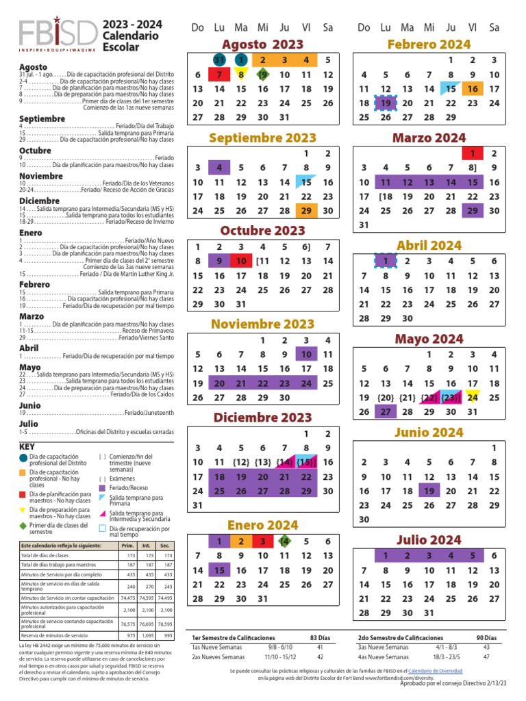 2023 24 Instructional Calendar SPANISH | PDF