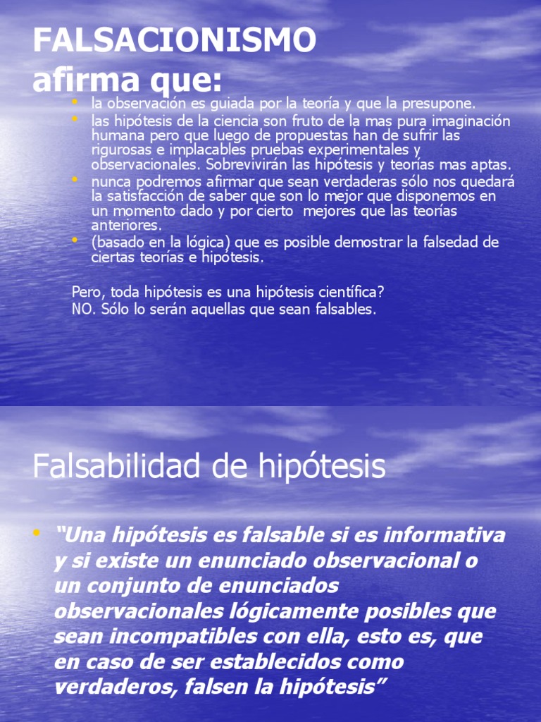 Falsacionismo Afirma Que | PDF | Adultos jóvenes