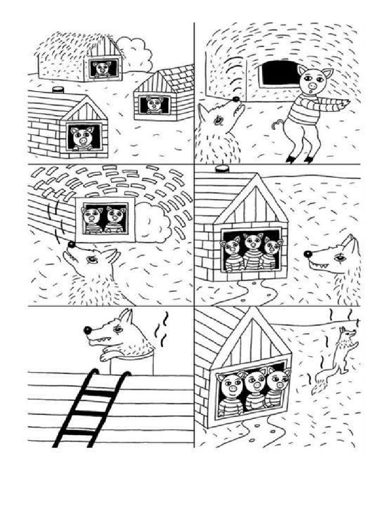 los tres chanchitos - tarjetas de secuencia | PDF