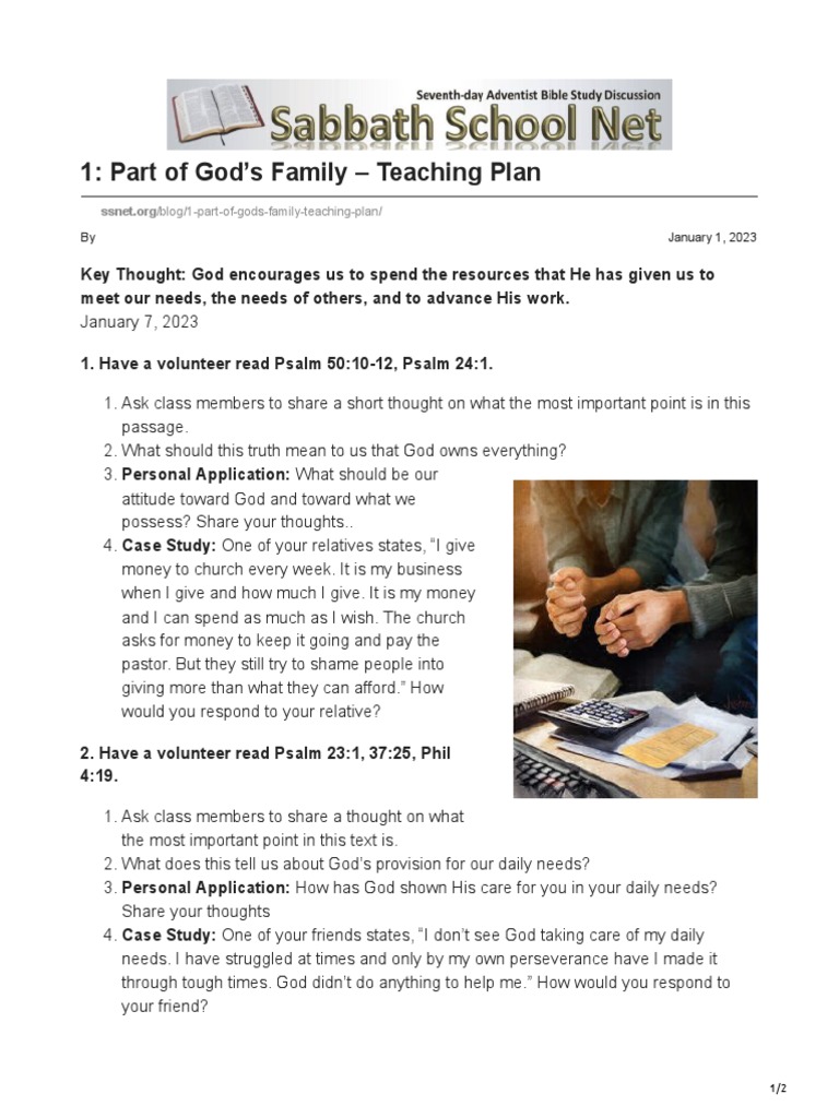 ssnet.org-1 Part of Gods Family Teaching Plan | PDF