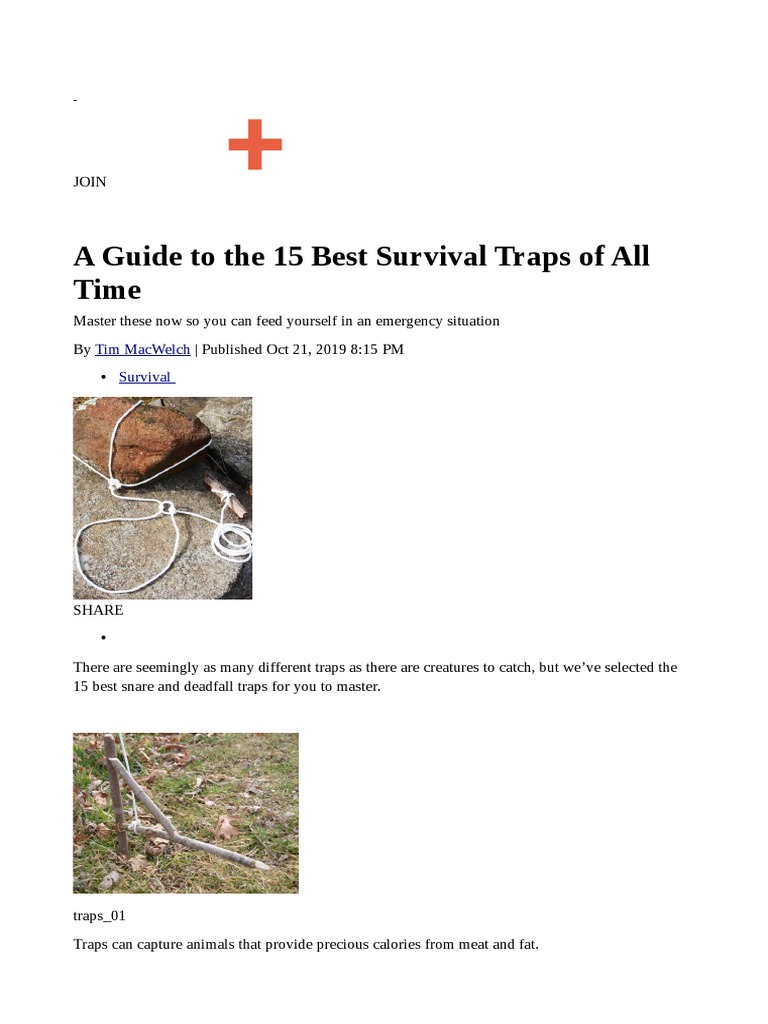 A Guide To The 15 Best Survival Traps of All Time | PDF