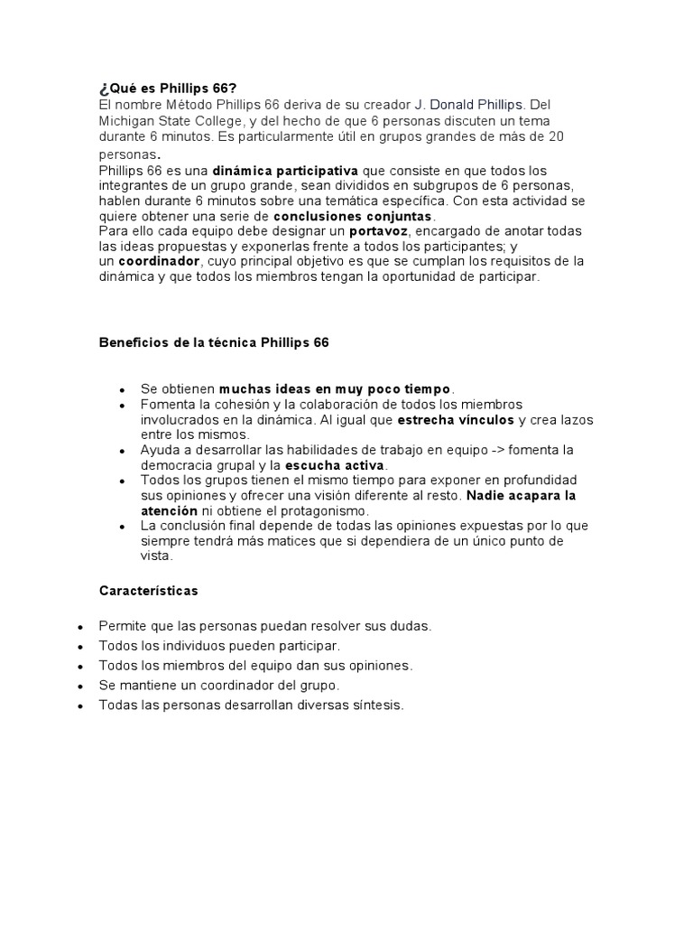 Qué Es Phillips 66 | PDF | Relaciones personales, crianza y desarrollo ...