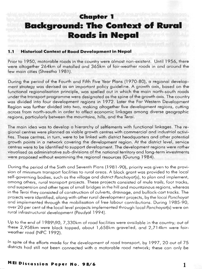Development of Road in Nepa | PDF