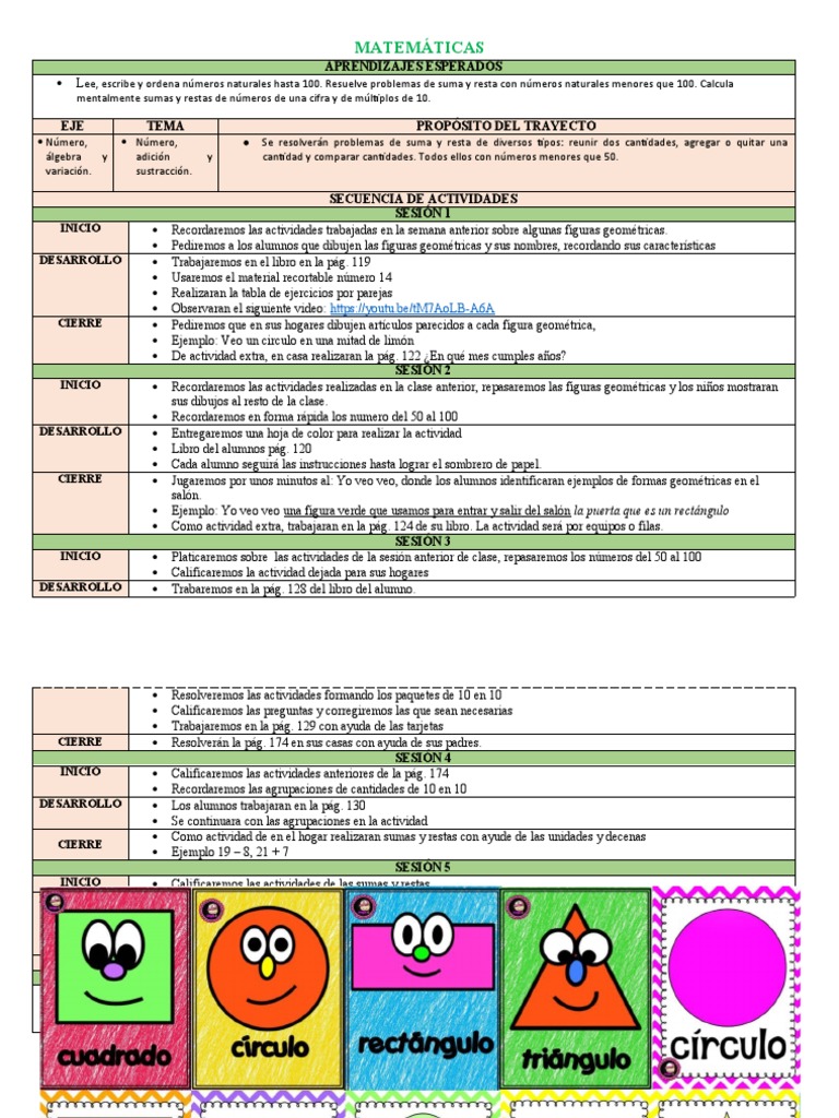 Plan de Matematicas Del 5 Al 10 de Junio Nga 2023 | PDF | Sustracción | Matemáticas