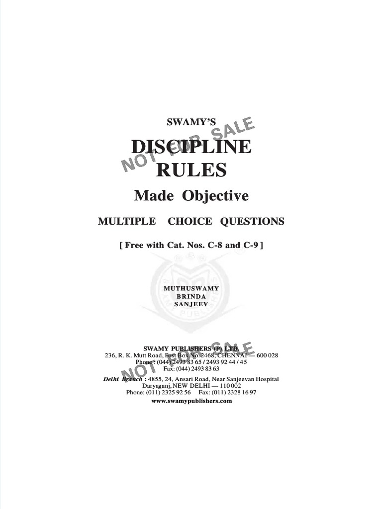 PDF Cca Conduct Rule 1965 MCQ - Compress | PDF