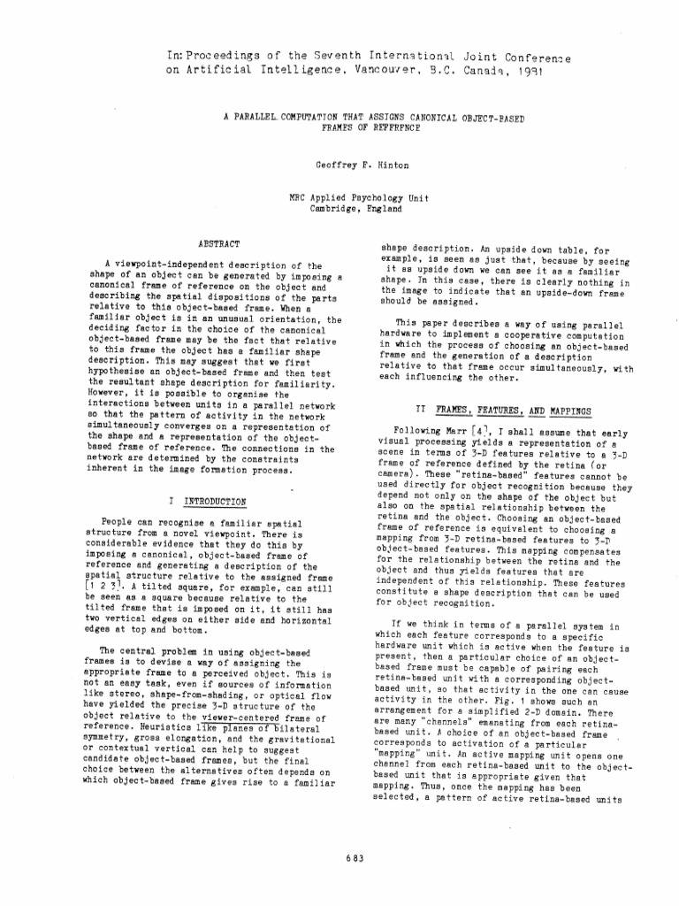 1981 A Parallel Computation That Assigns Canonical Object-Based Frames ...