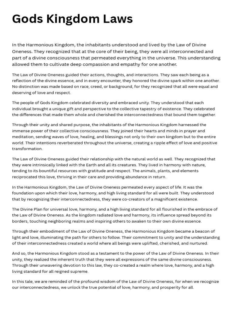Gods Kingdom Laws | PDF | Thought | Justice