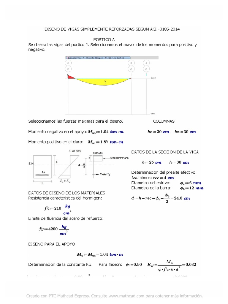 5 DISENO DE VIGAS SEGUN ACI 318 2014 portico A | PDF