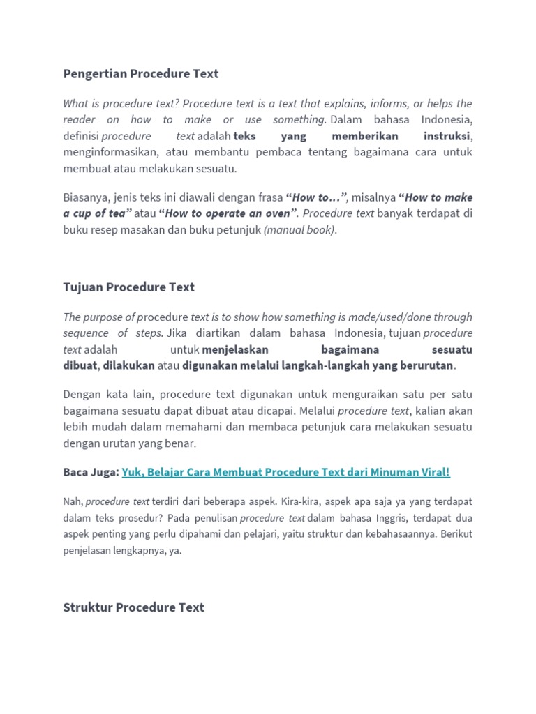 Materi Procedure Text | PDF