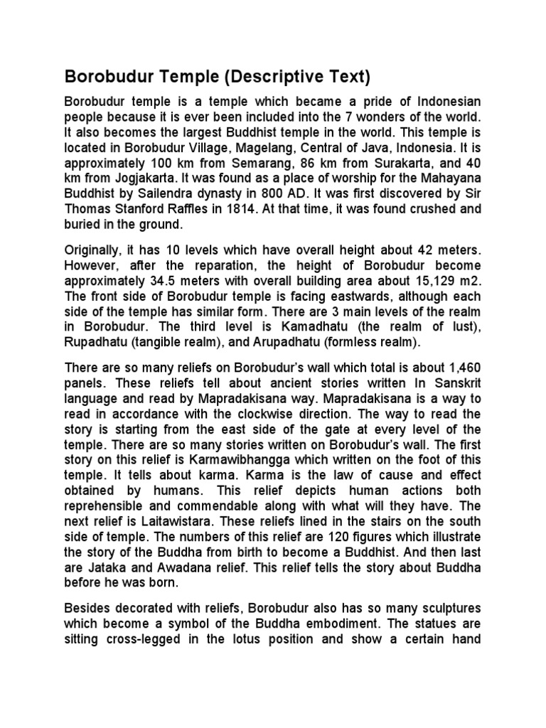 Borobudur Temple (Descriptive Text) | PDF | Filsafat