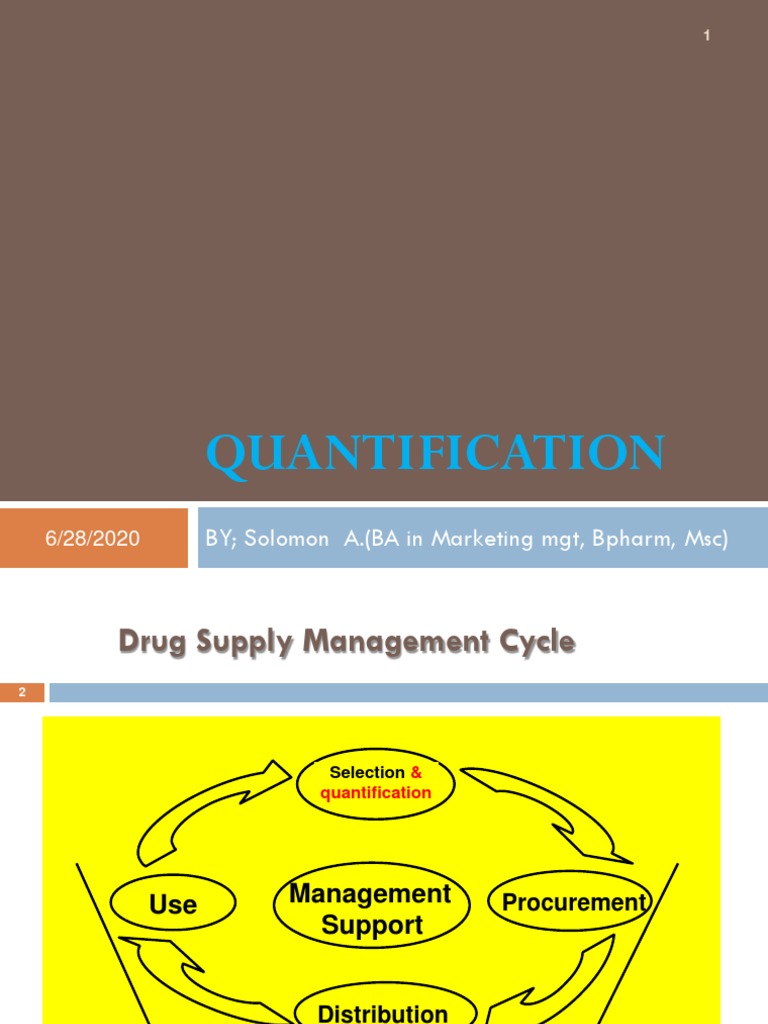 Lecturenote - 344164470lecture 3 - Quantification | PDF | Dose (Biochemistry) | Chemistry