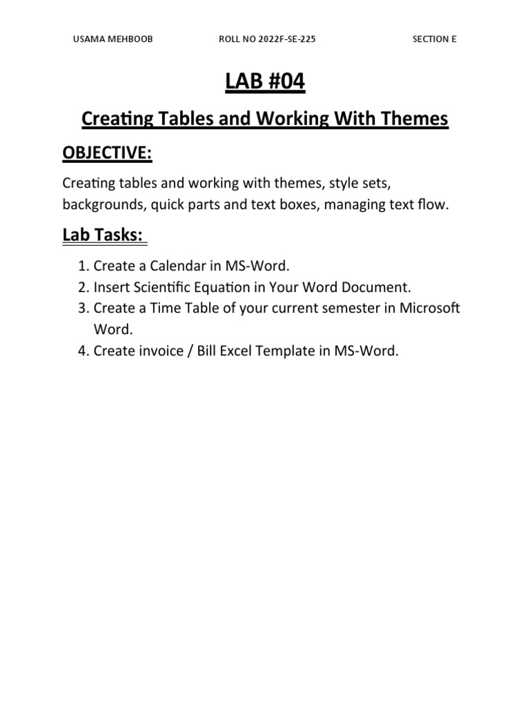 Itc Lab 04 Pdf Art Computers