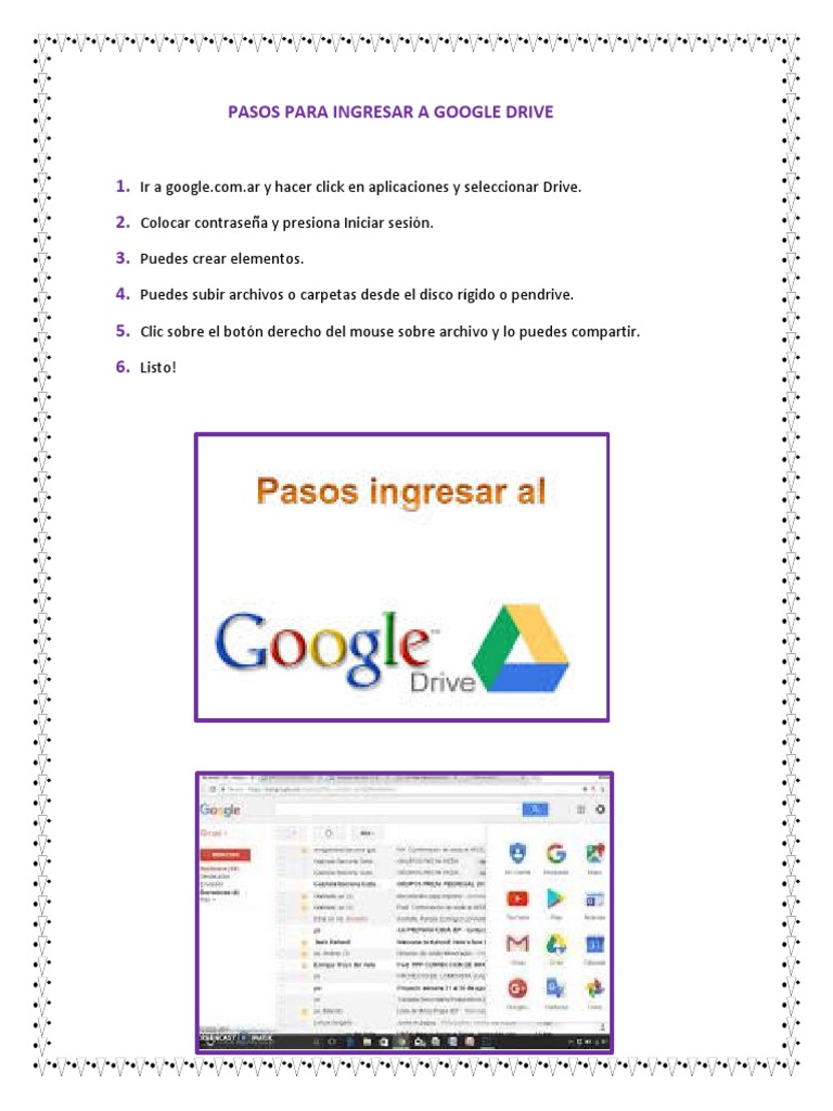 Pasos para Ingresar A Google Drive | PDF