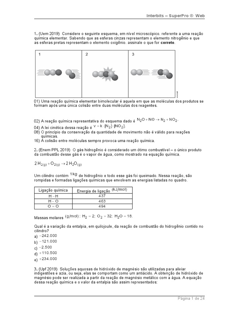 Estudo Dirigido Quimica 1 Bim | PDF