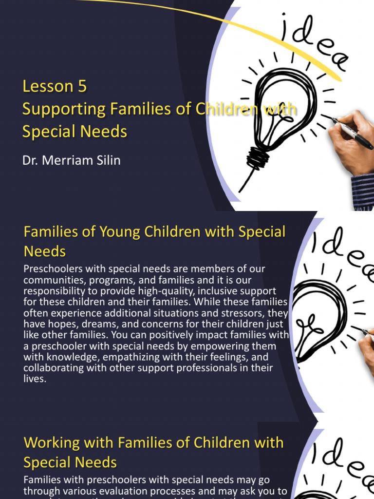 Lesson 5 Supporting Families of Children With Special Needs | PDF ...