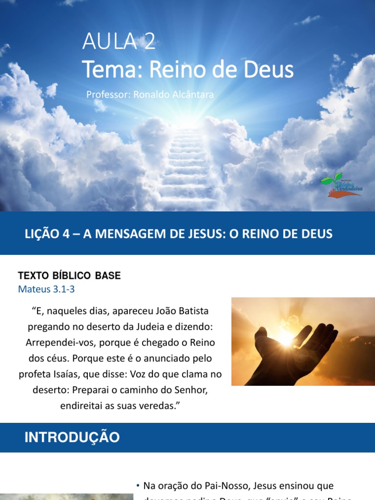 Reino de Deus, Aula | PDF | O Reino de Deus | Jesus