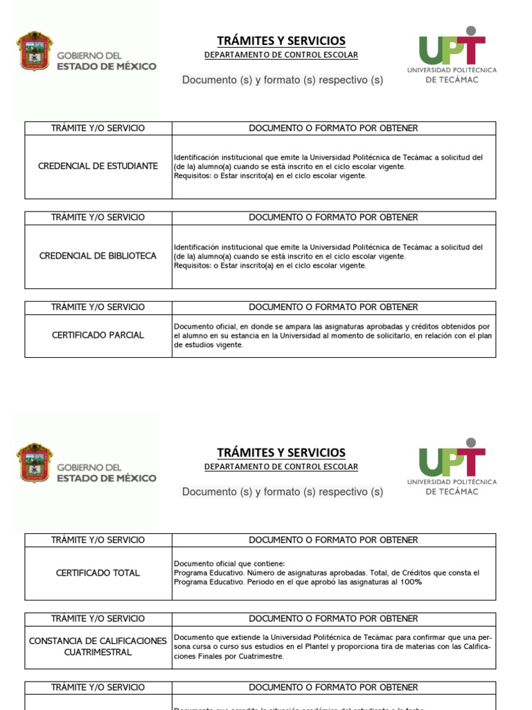 Trámites y Servicios Uptecámac | PDF | Titulo academico | Evaluación