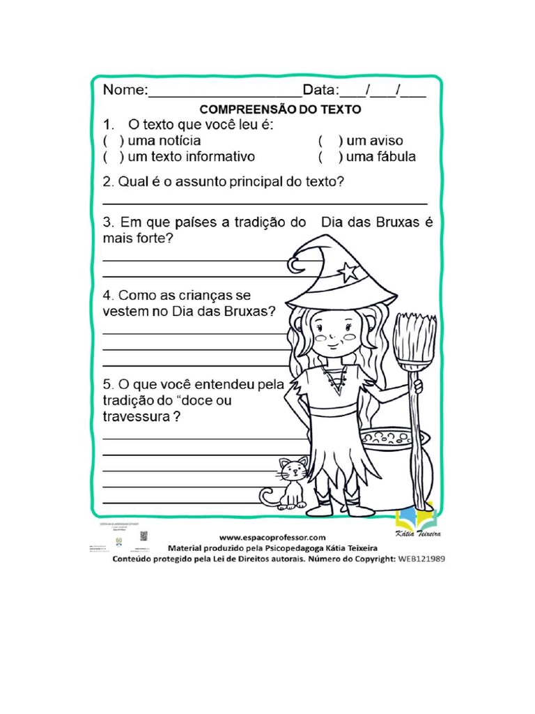 Atividade Dia Das Bruxas | PDF