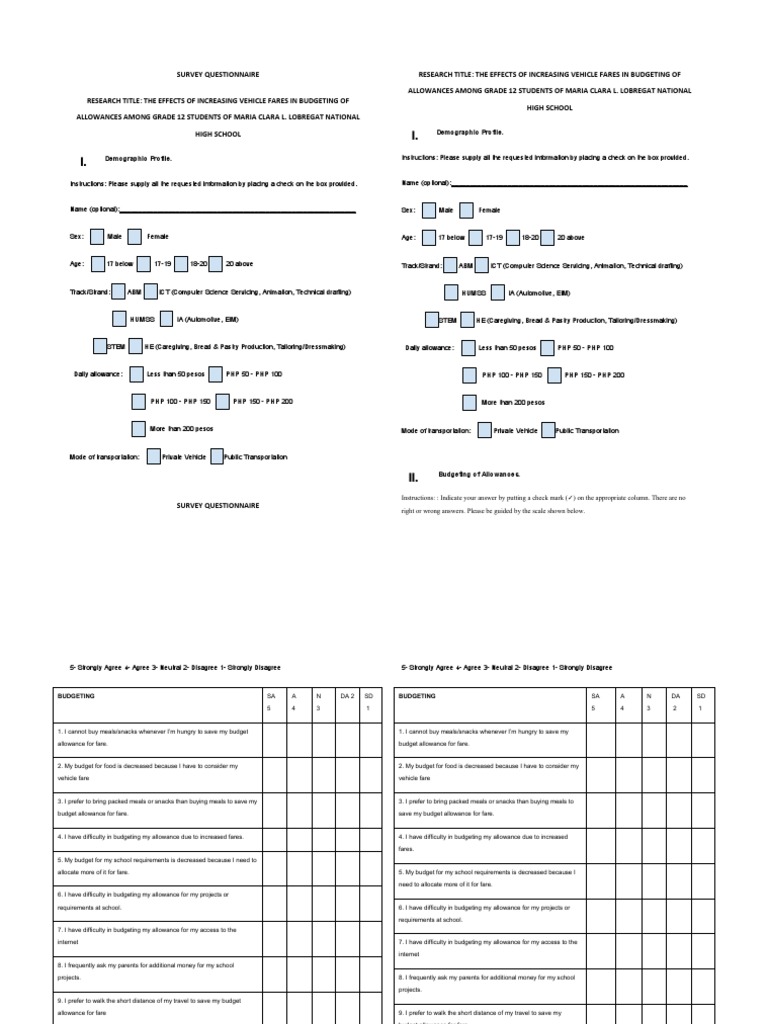Questionnaire Updated | PDF